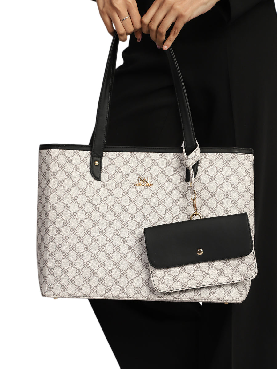 Miakoda White Tote for Women -Stylish Office & Travel Bag – Miniwesst