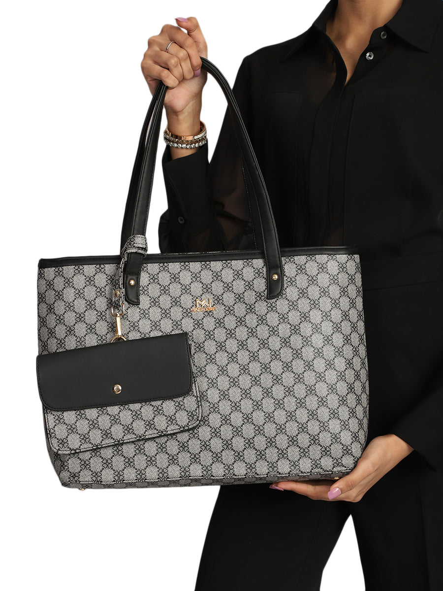 Miakoda Grey Tote -Stylish Office & Travel Tote – Miniwesst