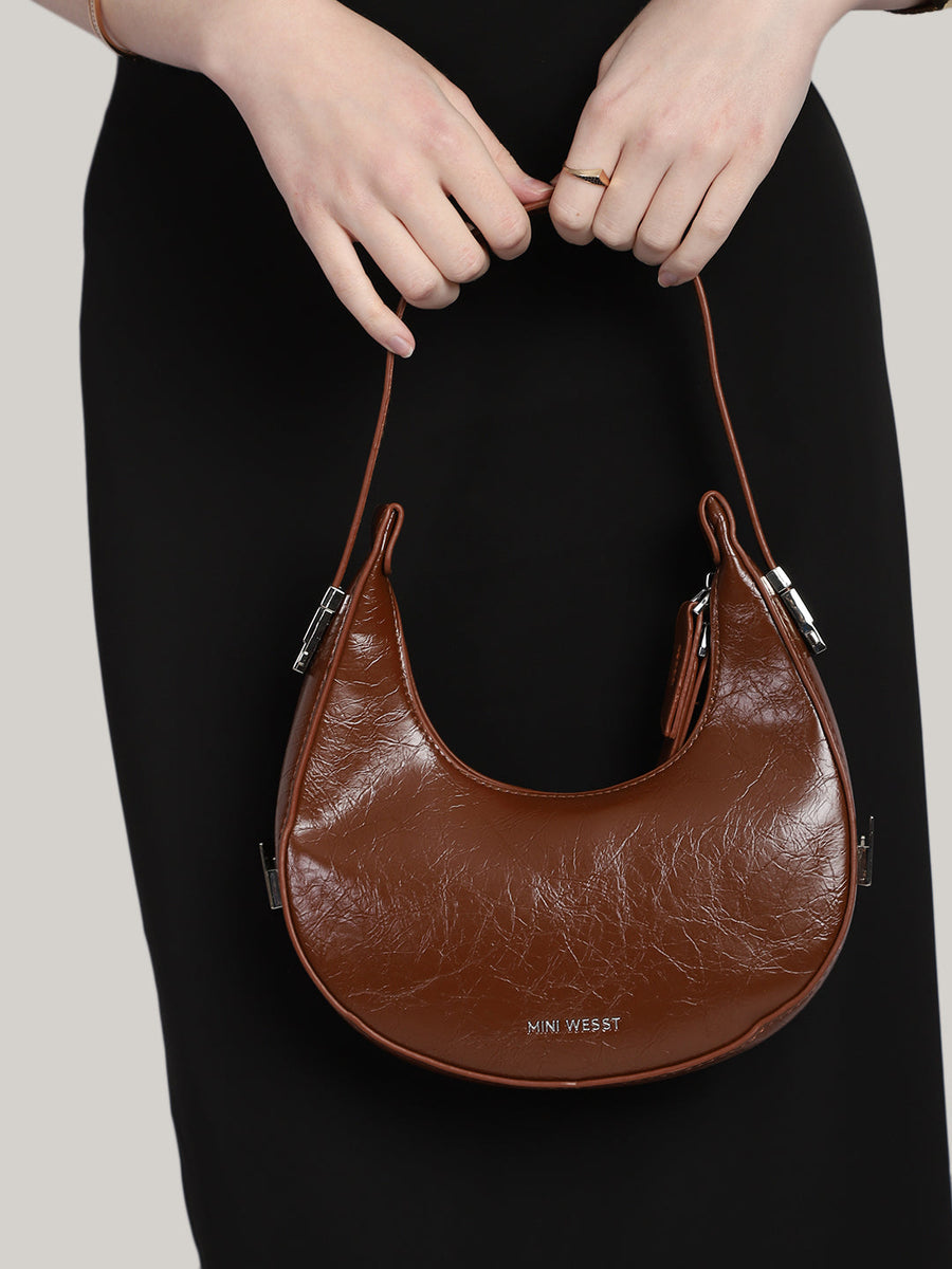Adeline Handbag Brown Structured Daily Bag – Miniwesst