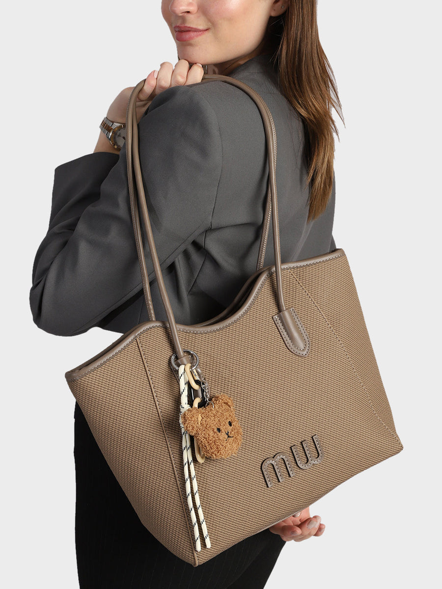 Mw Teds Beige Tote Bag -Perfect Tote for Office & Travel – Miniwesst